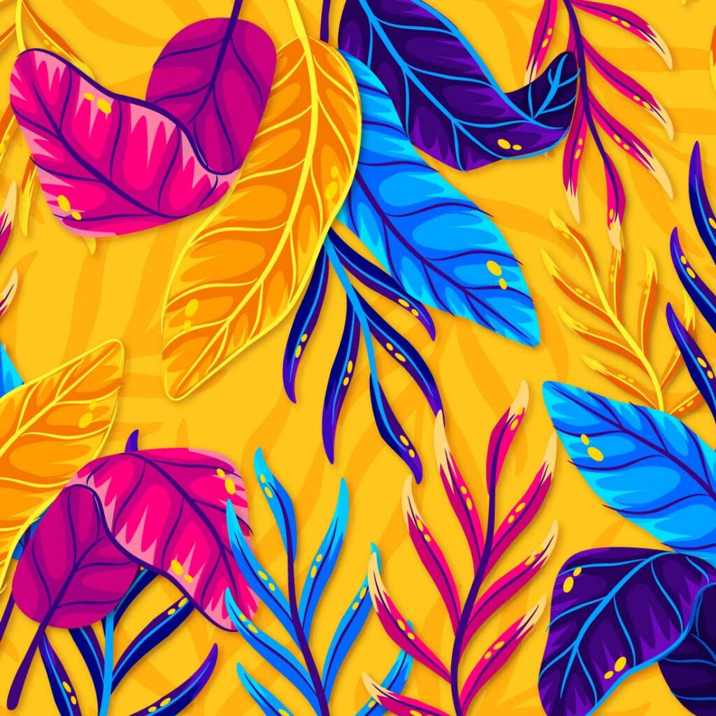 vibrant leaves pattern - MasterBundles