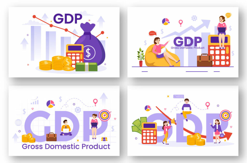 14 GDP or Gross Domestic Product Illustration - MasterBundles