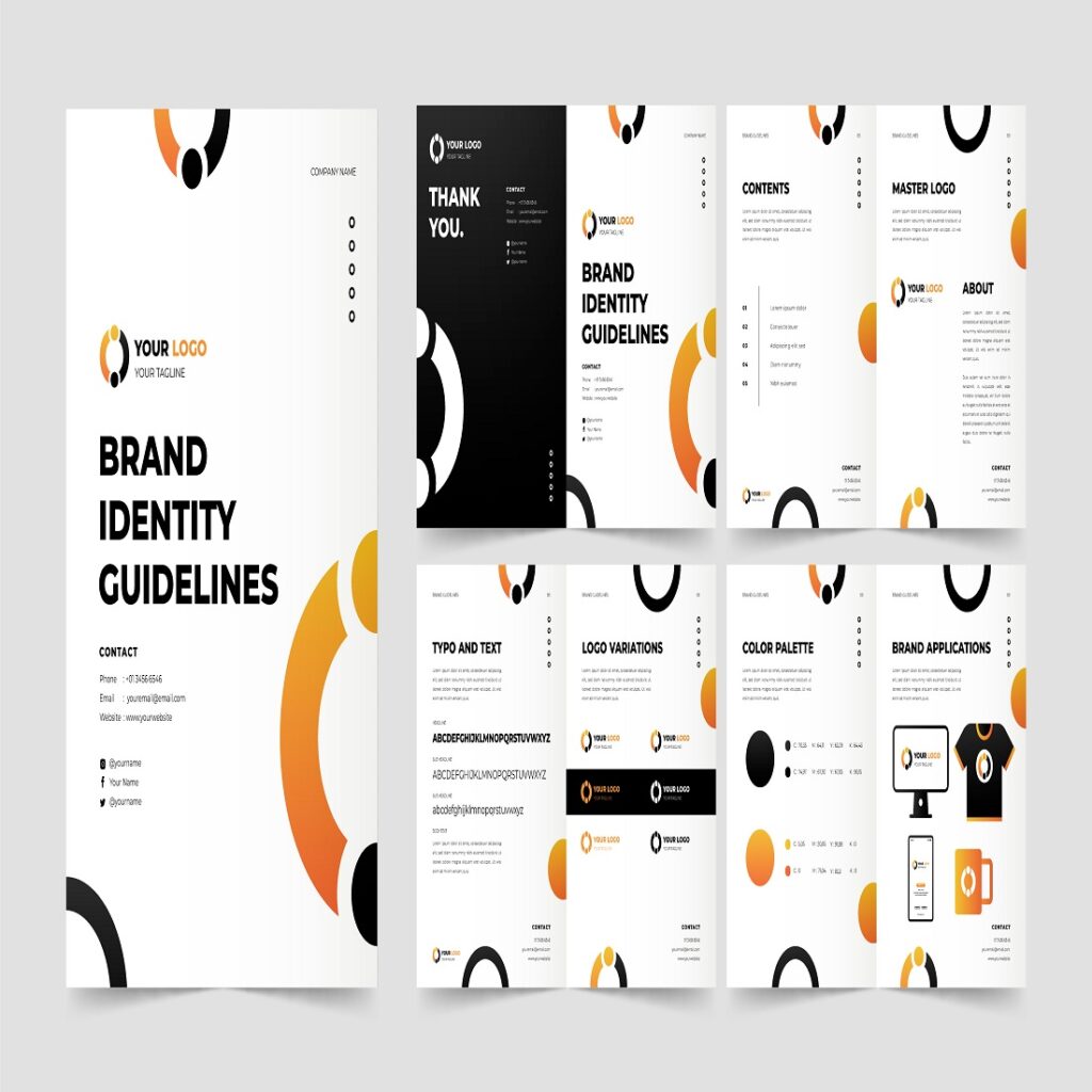 Gradient brand manual brochure template Design - MasterBundles