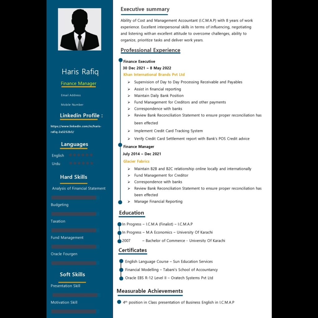 Professional Manager Resume / CV Template - MasterBundles