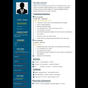 Professional Manager Resume / CV Template - MasterBundles