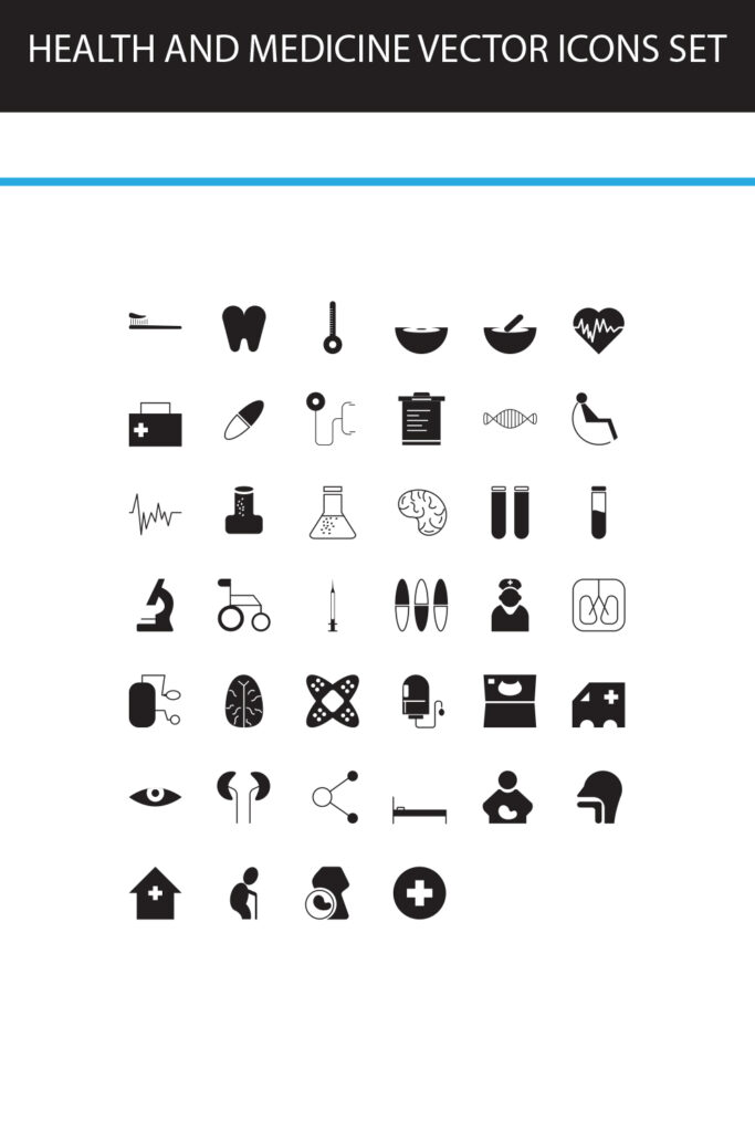 Health and medicine vector icons set - MasterBundles