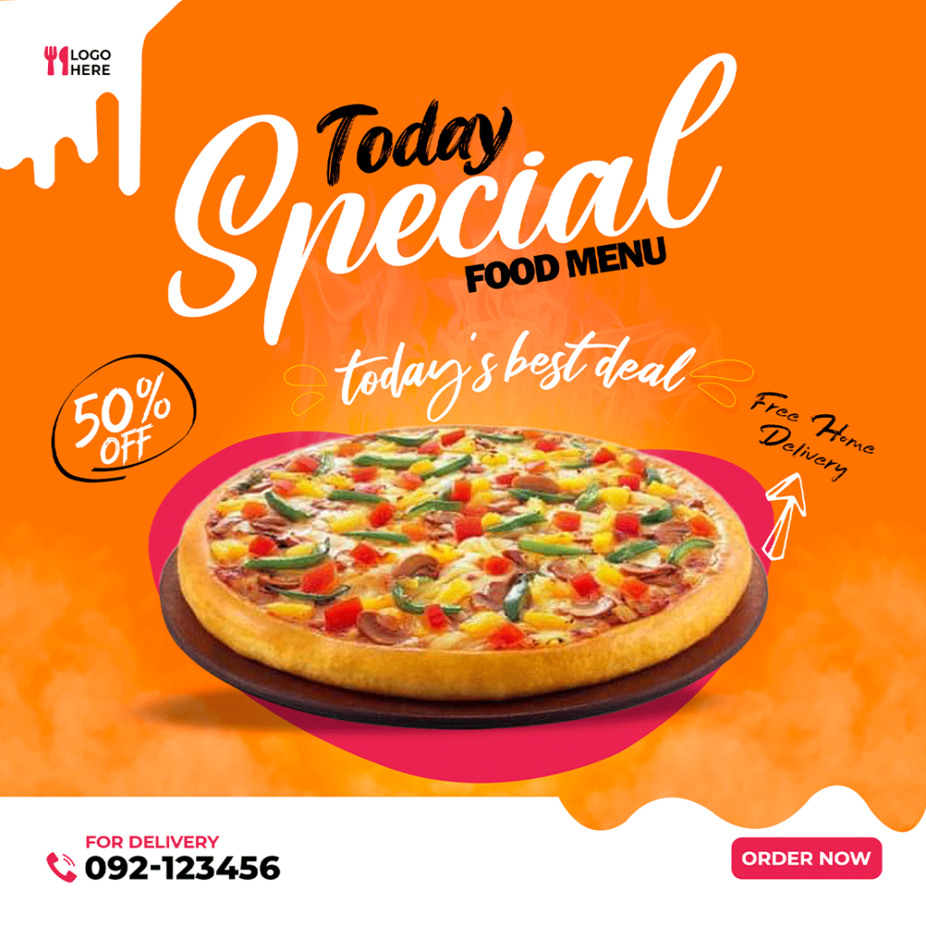 Super delicious special restaurant food menu or social media post ...