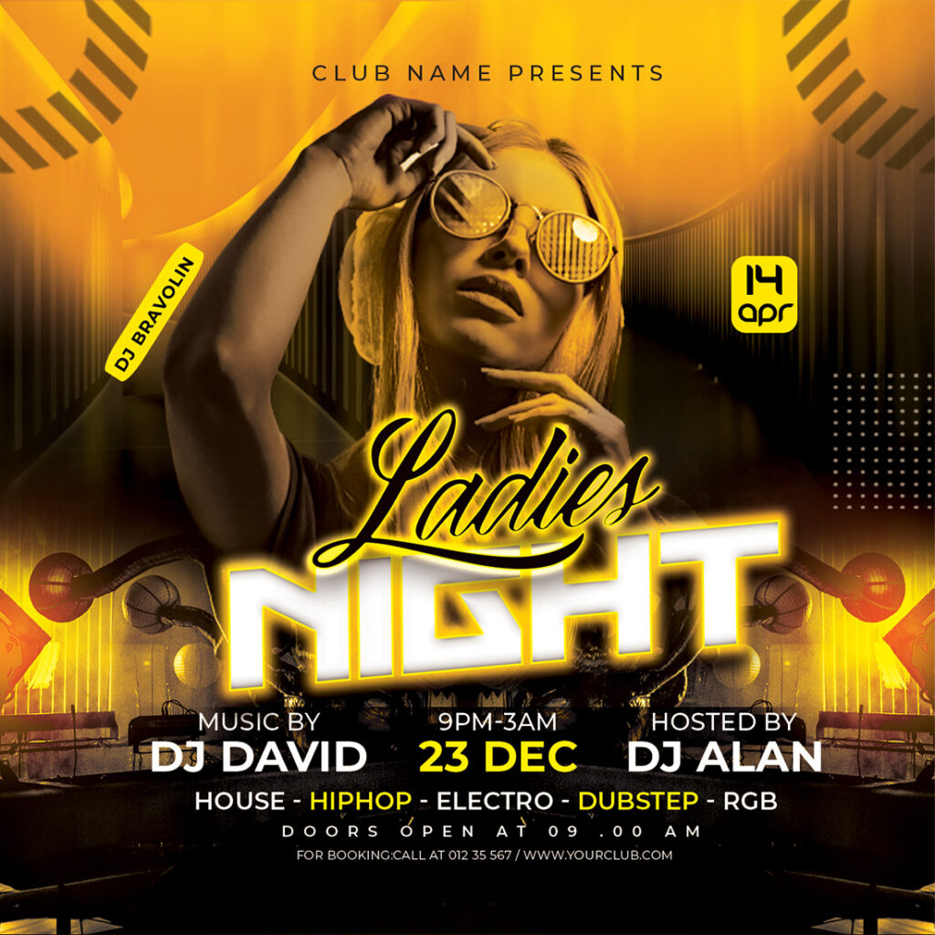 Ladies Night Party event Flyer - MasterBundles