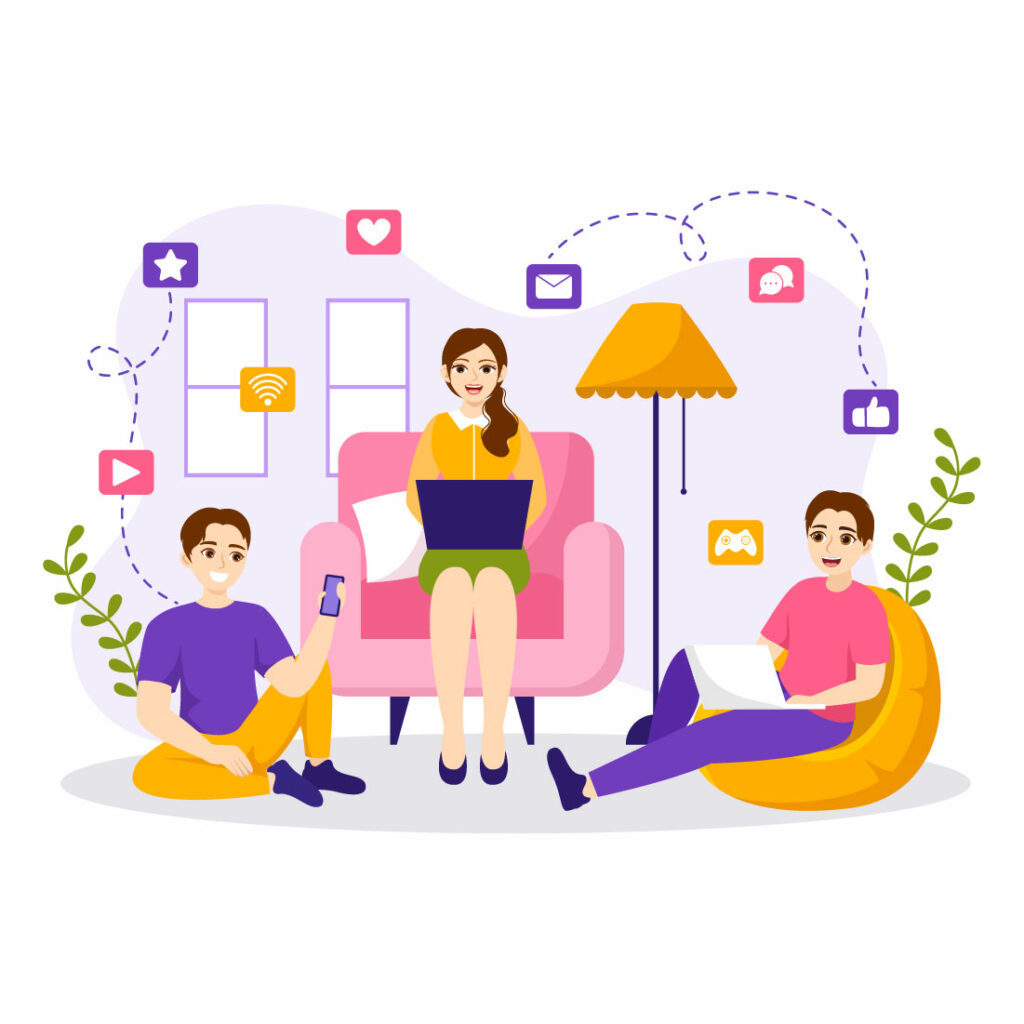 12 Internet Addiction Vector Illustration - MasterBundles