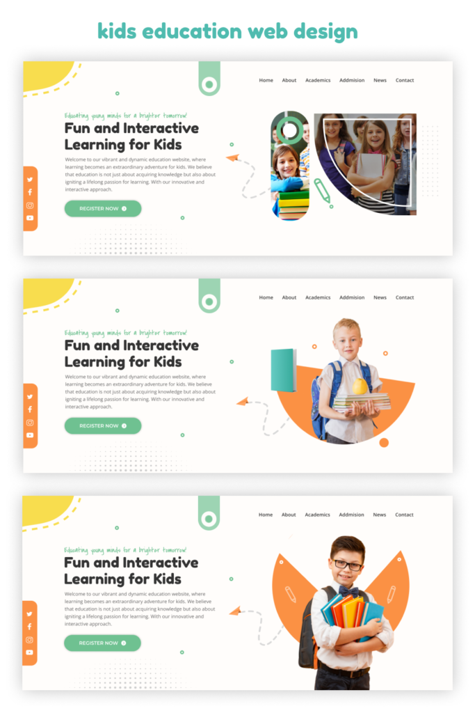 Kids education web design