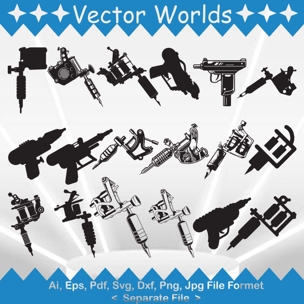 Tattoo Machine Gun SVG Vector Design. - MasterBundles