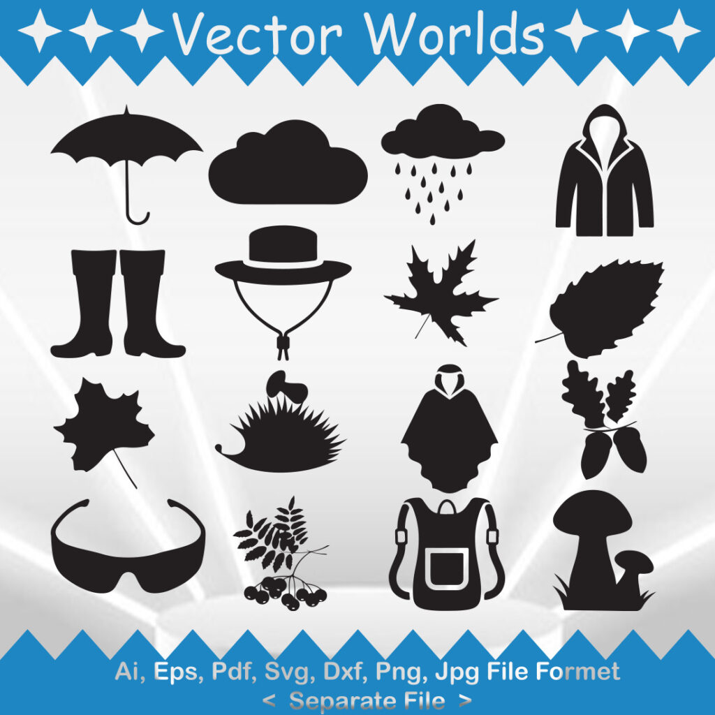 Rain Elements SVG Vector Design. - MasterBundles