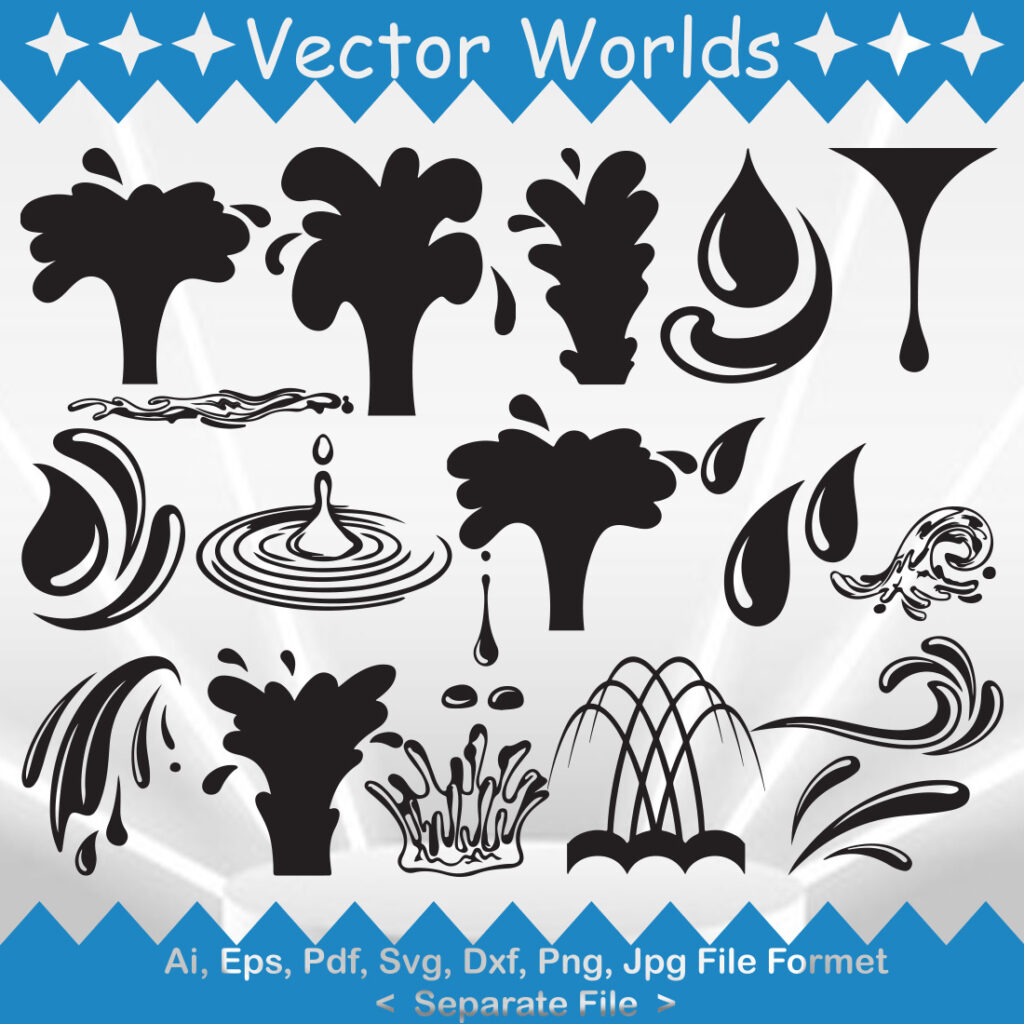 Water Fountain SVG Vector Design. - MasterBundles