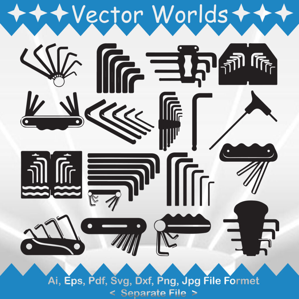Hex Key Set SVG Vector Design. - MasterBundles