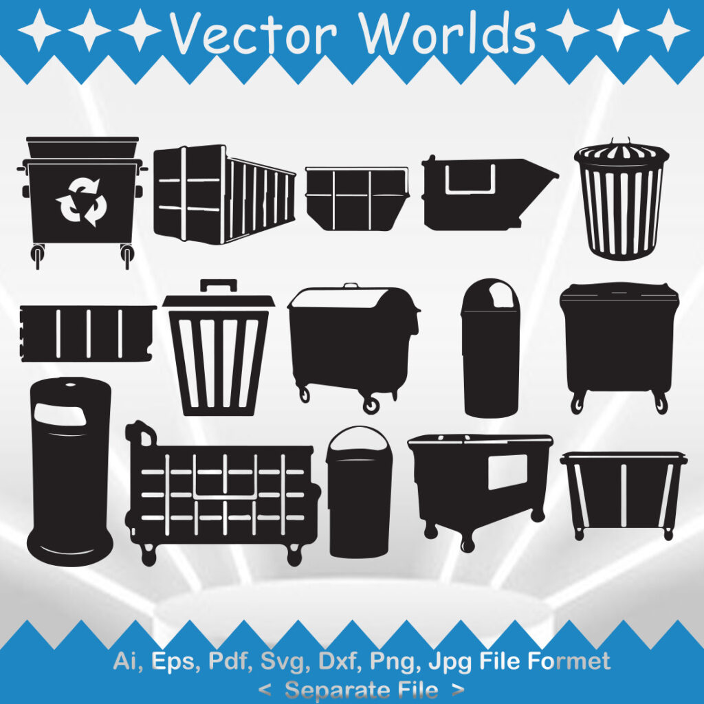 Trash Container SVG Vector Design. - MasterBundles