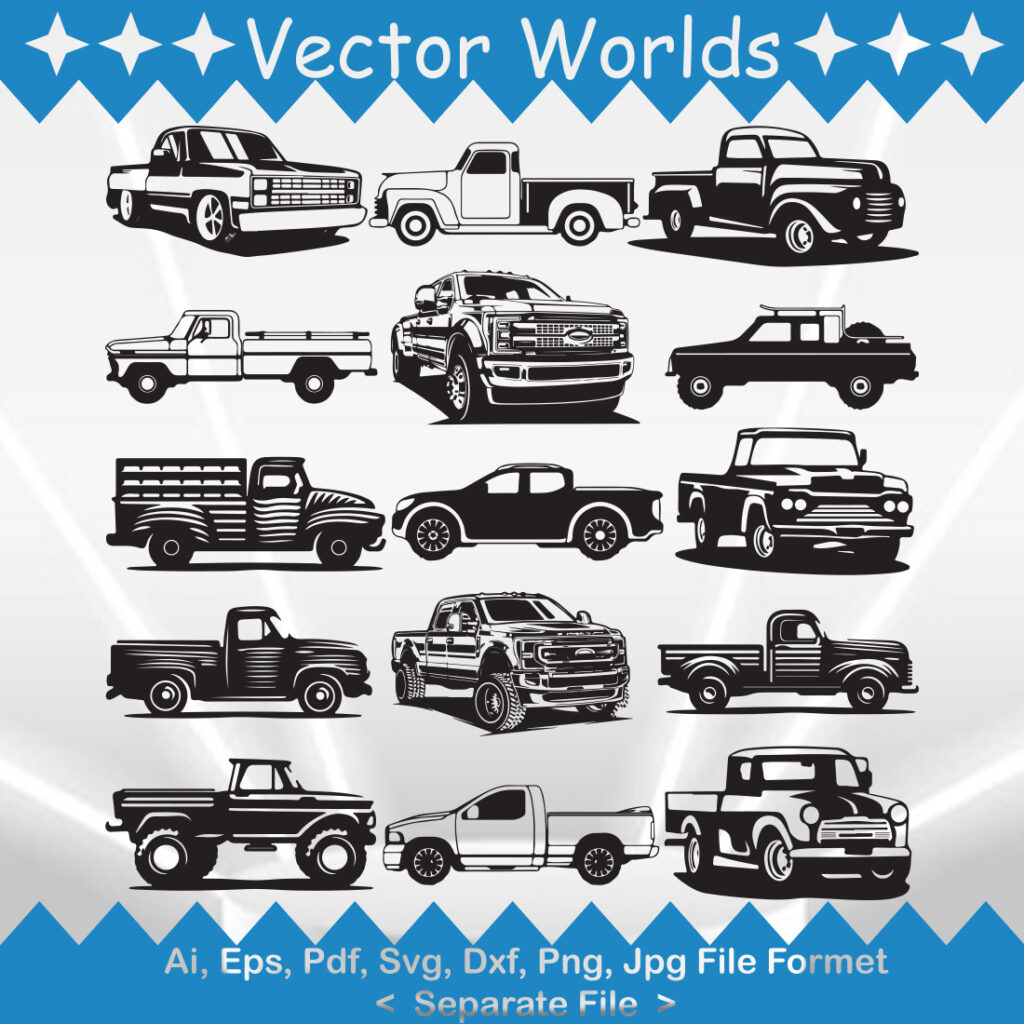 Pickup Truck SVG Vector Design. - MasterBundles