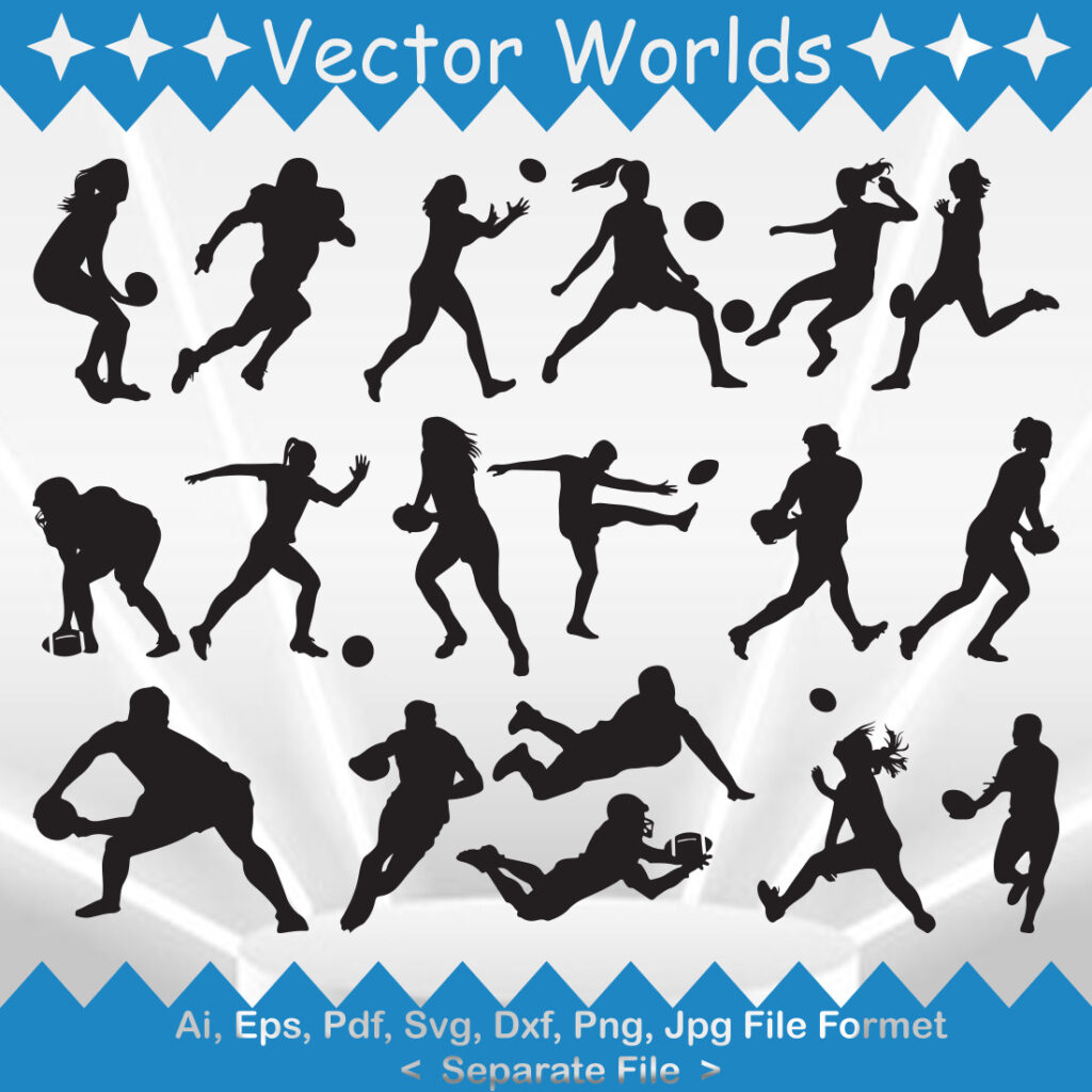 Women Rugby Player SVG Vector Design. - MasterBundles