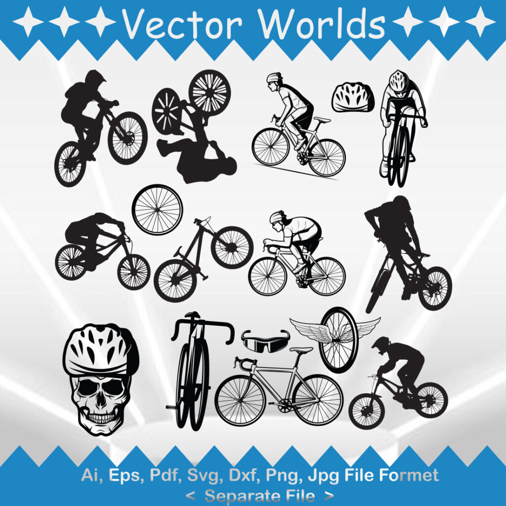 Jump mountain bike SVG Vector Design. - MasterBundles