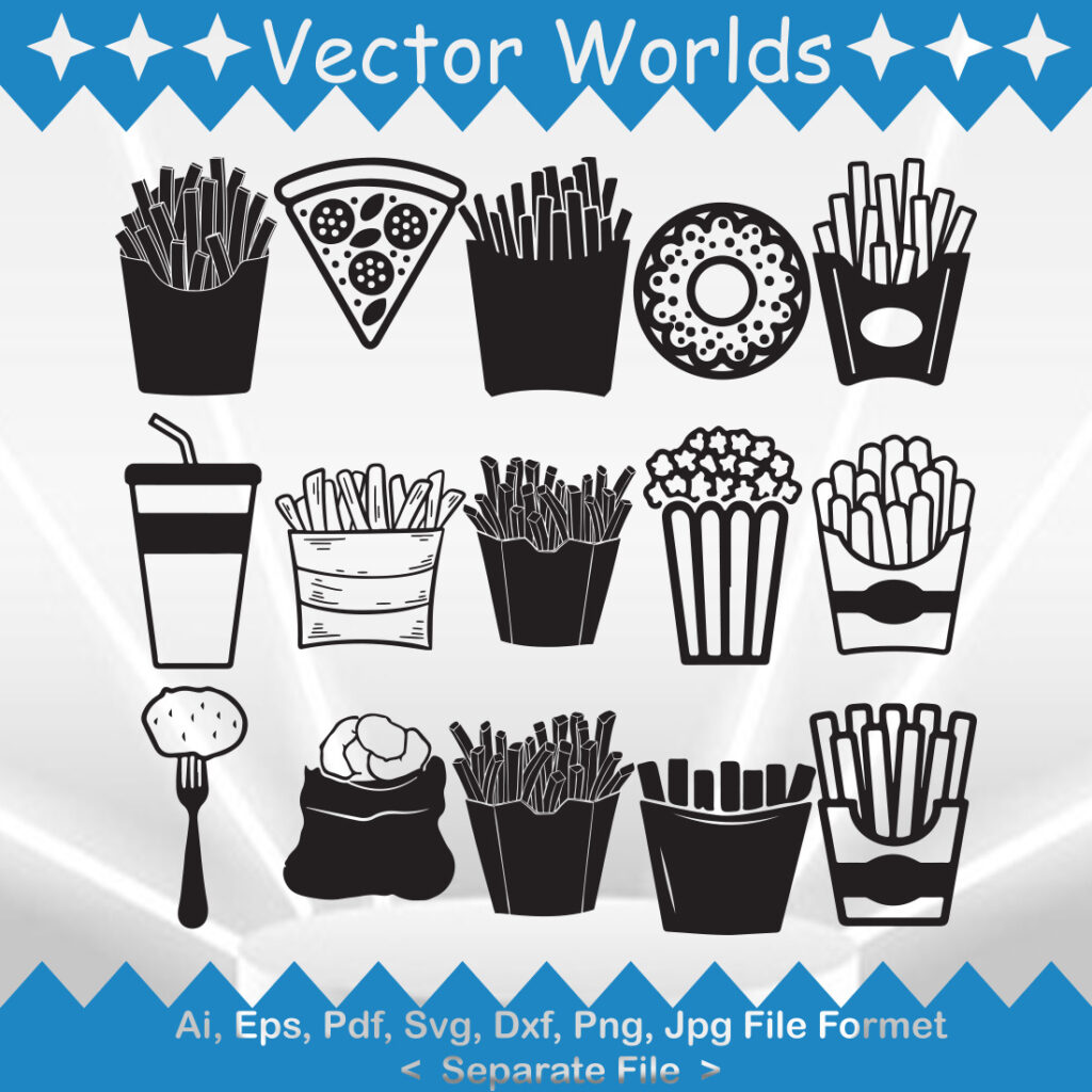 French Fries SVG Vector Design. - MasterBundles