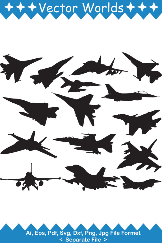 Military Fighter Jet SVG Vector Design. - MasterBundles