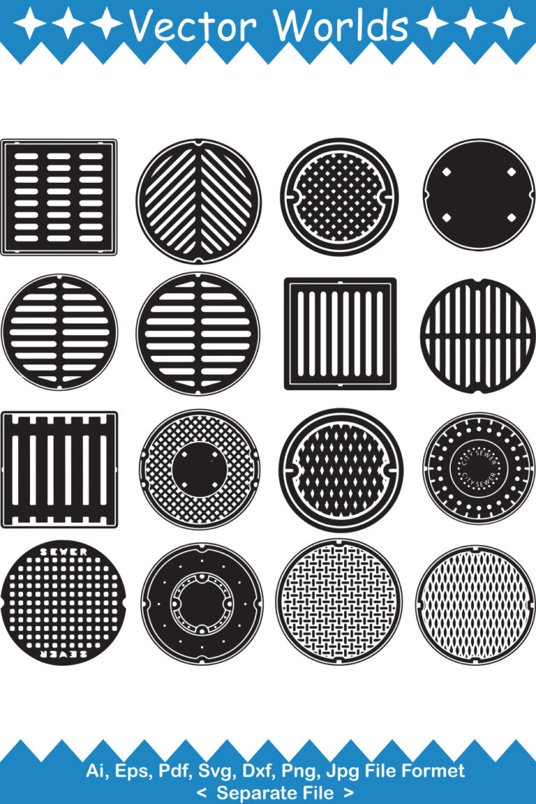Manhole cover sewer SVG Vector Design. - MasterBundles