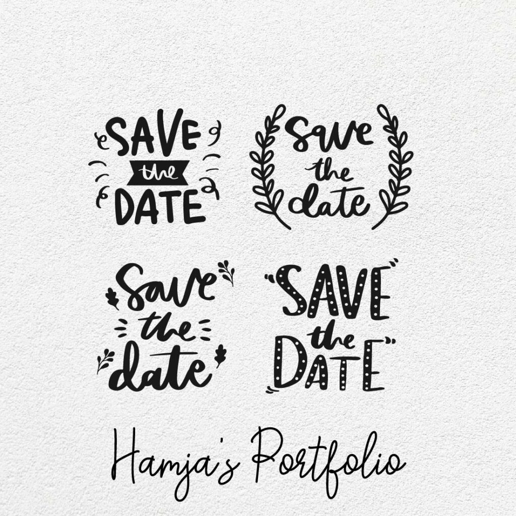 Save The Date Typography Vector Svg – MasterBundles