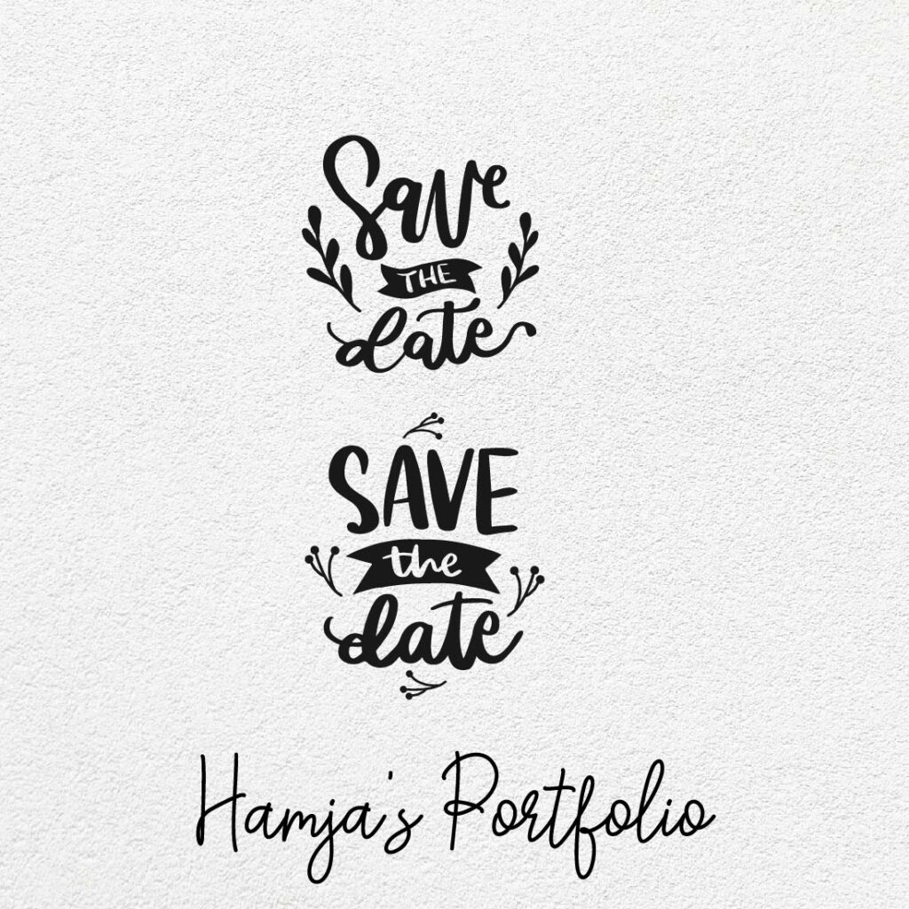 Save The Date Typography Vector Svg – MasterBundles