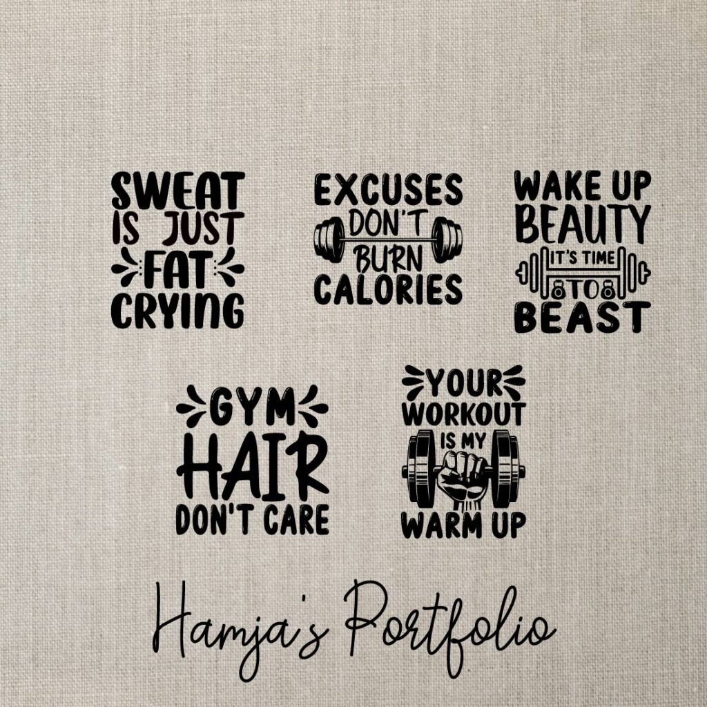 Gym Typography Bundle – MasterBundles