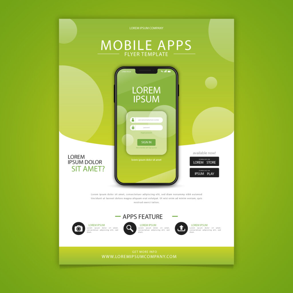 Mobile app flyer template - MasterBundles
