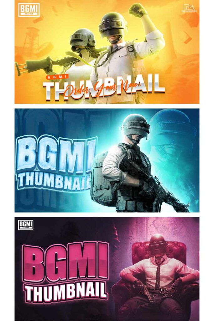 pack of 8 bgmi thumbnails with psd hier me @imphotion