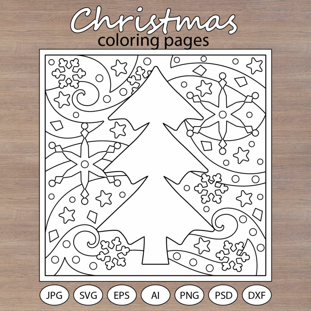 Christmas Coloring Pages - 7 printable items - MasterBundles