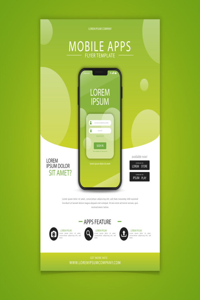 Mobile app flyer template - MasterBundles