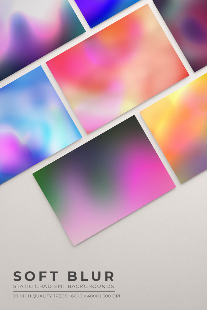 Soft Blur gradient Bundle - set of 20 - MasterBundles