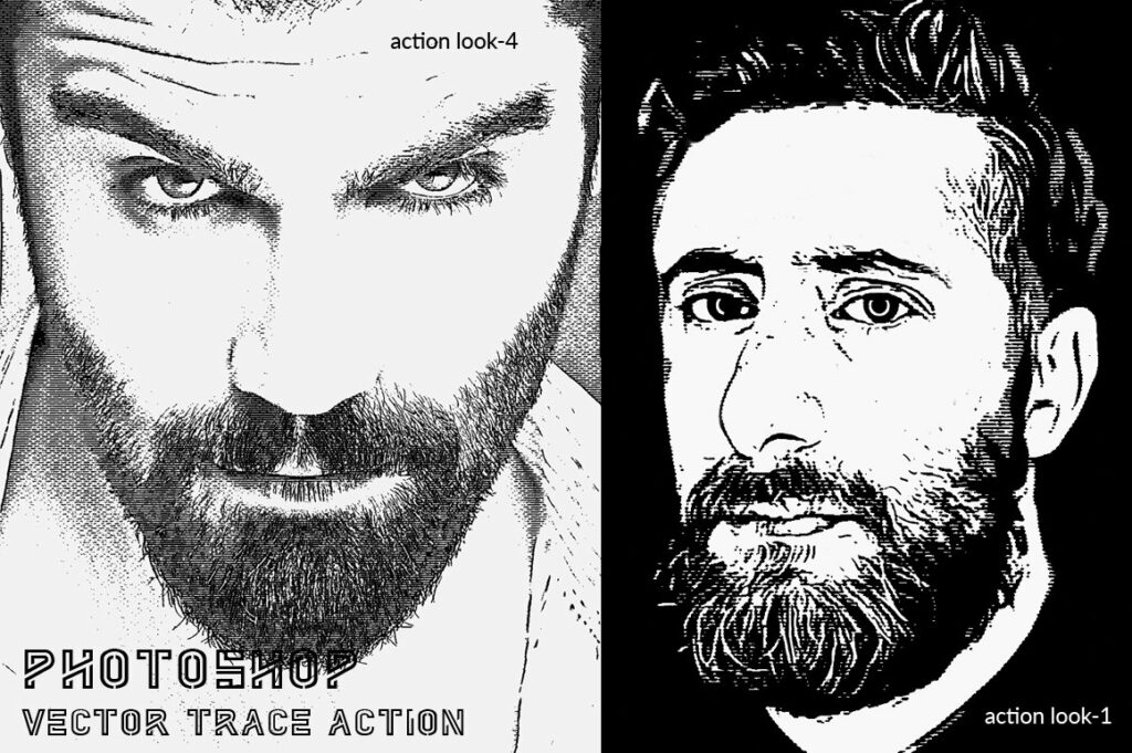 Photoshop Vector Trace Action - MasterBundles