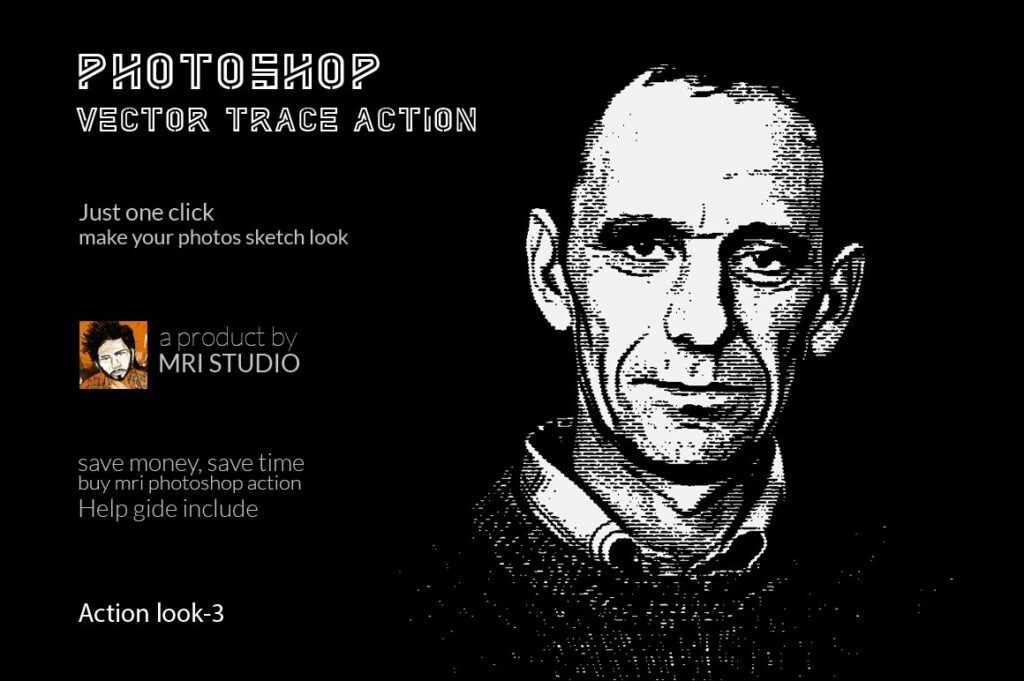 Photoshop Vector Trace Action - MasterBundles