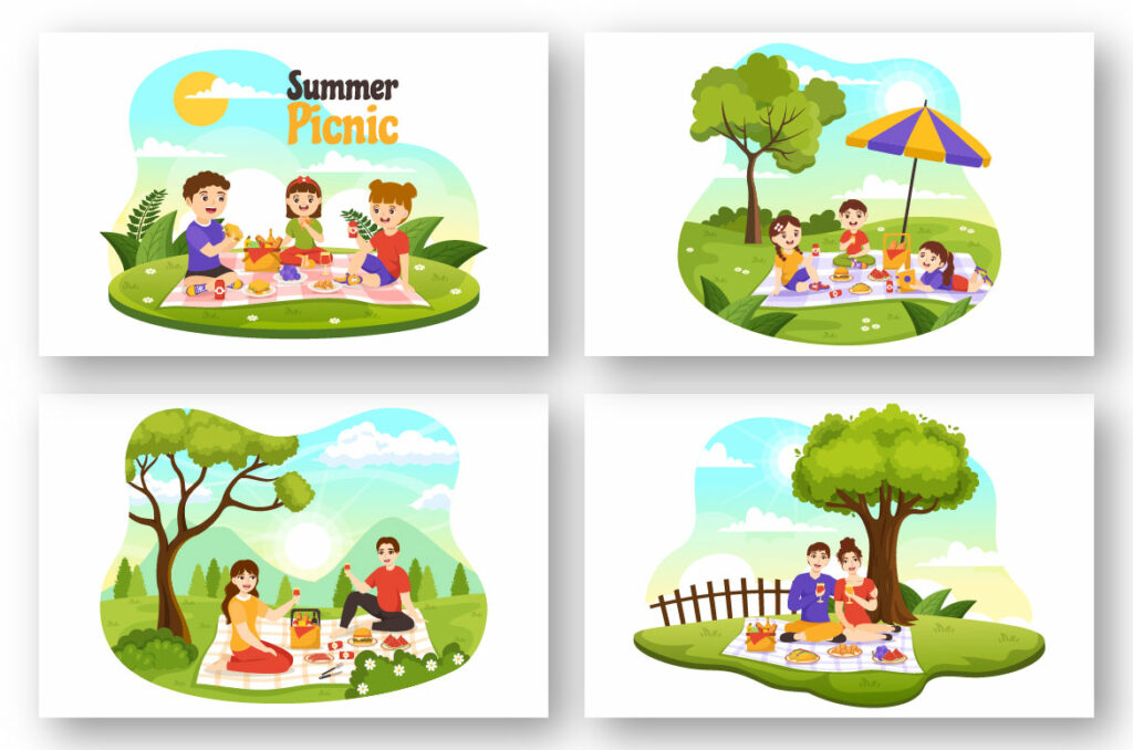 15 Summer Holiday Picnic Illustration - MasterBundles