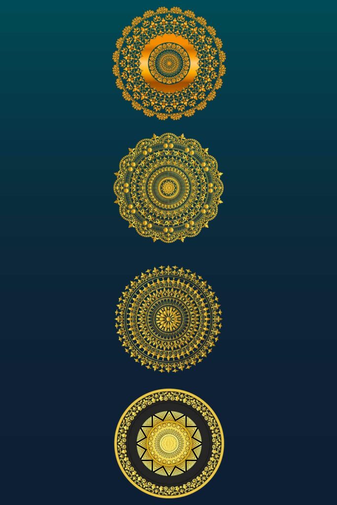 05pcs Exclusive, Elegant, Royal, Luxury Unique Mandala Design Template ...