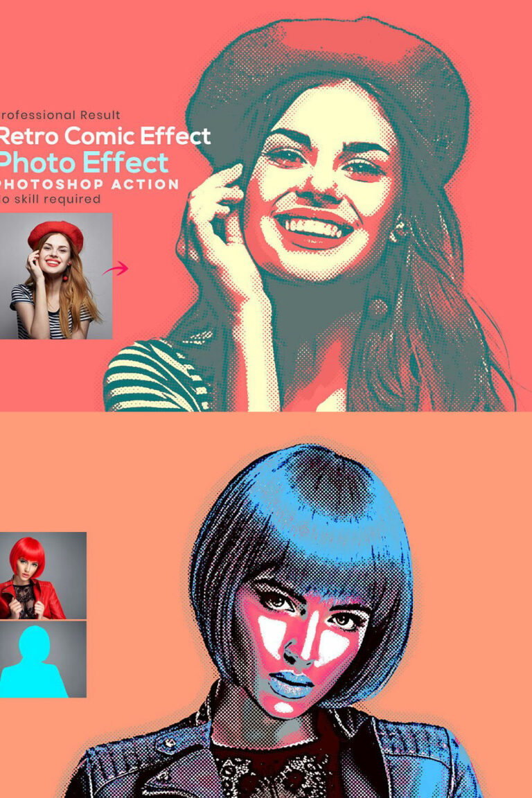 Retro Comic Effect Photoshop Action - MasterBundles