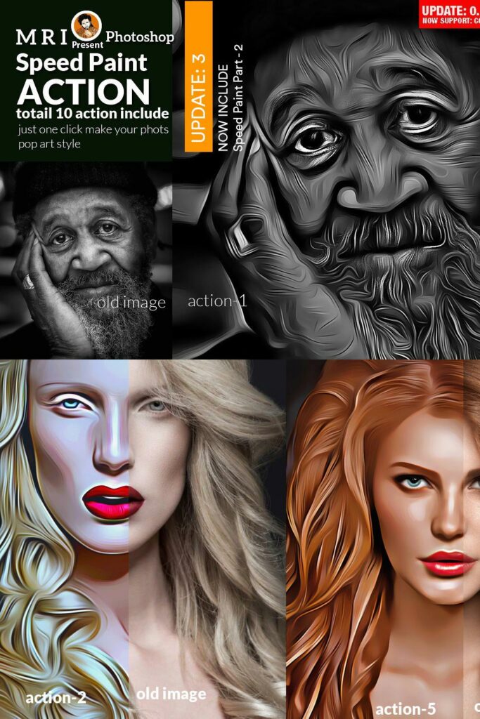 Speed Paint Photoshop Action - MasterBundles