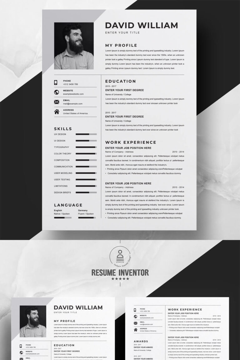 Professional Resume Template for Web designers | CV Template Design ...