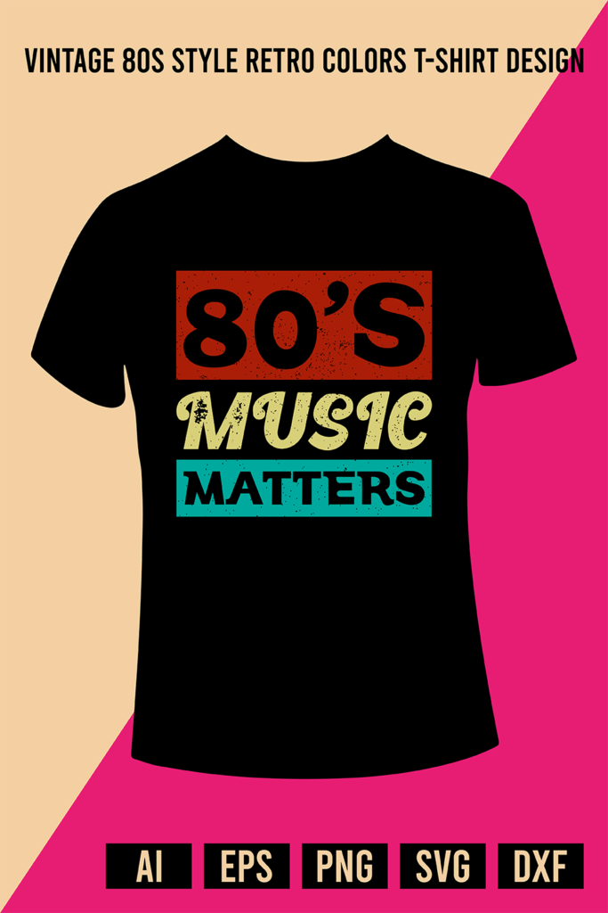 Vintage 80s Style Retro Colors T-Shirt Design - MasterBundles