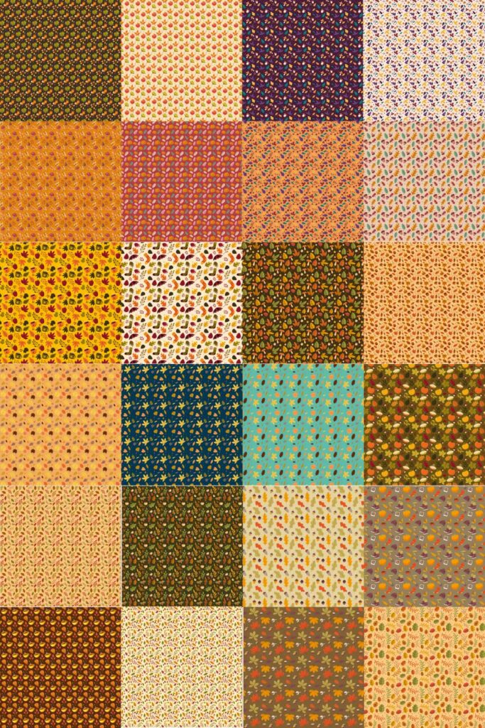 24pcs Autumn Patrern Background design amd Digital Paper Collection Set ...