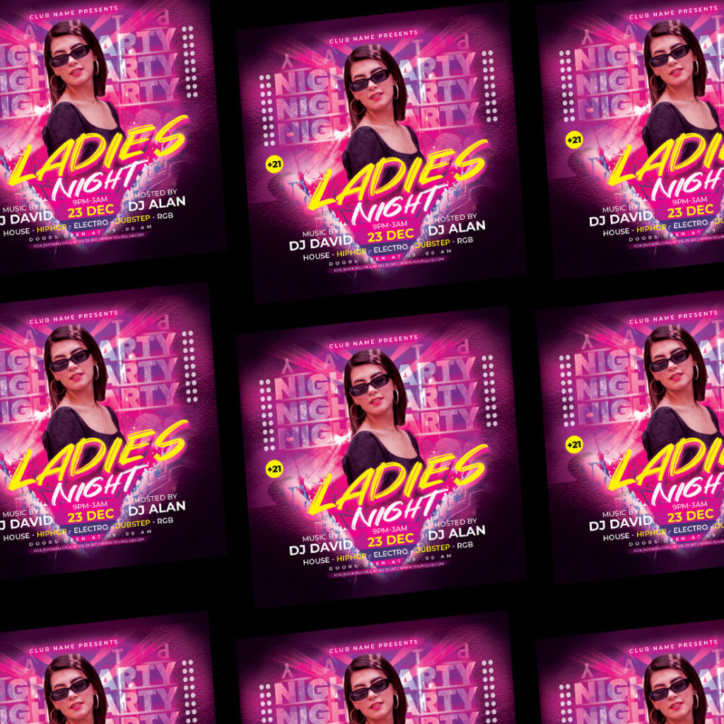 Ladies Night Party event Flyer - MasterBundles