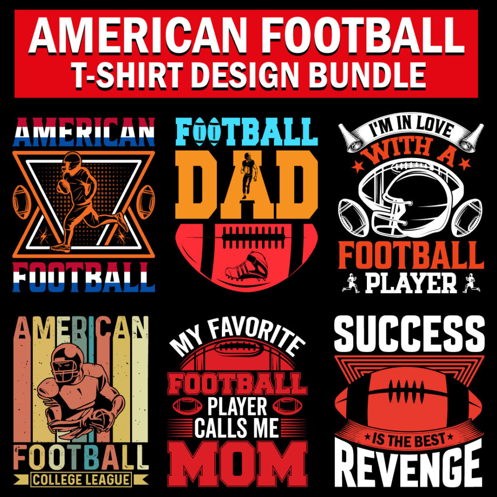 Premium vector American Football T shirt design bundle - MasterBundles