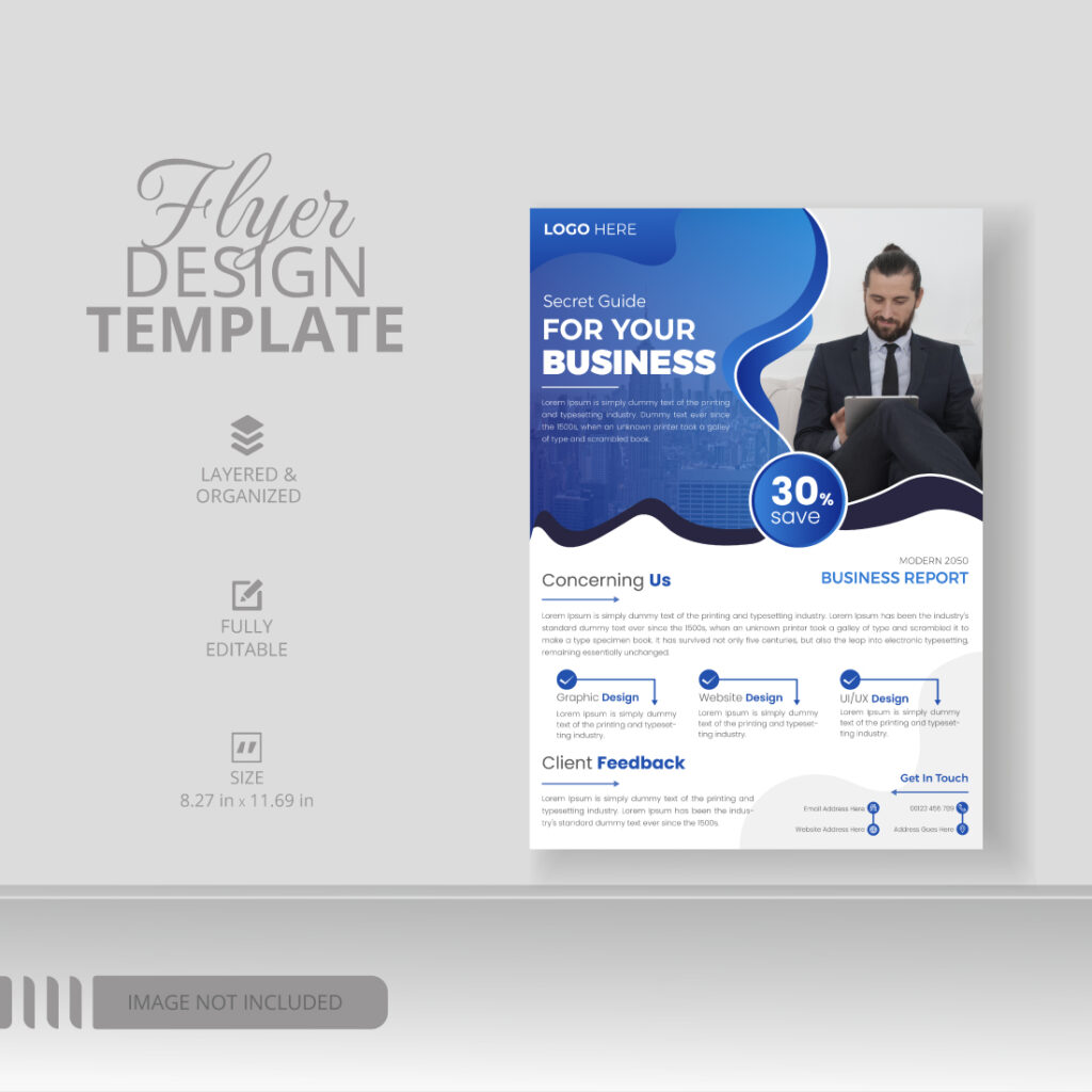 Corporate Flyer With 4 Different Colour Template - MasterBundles