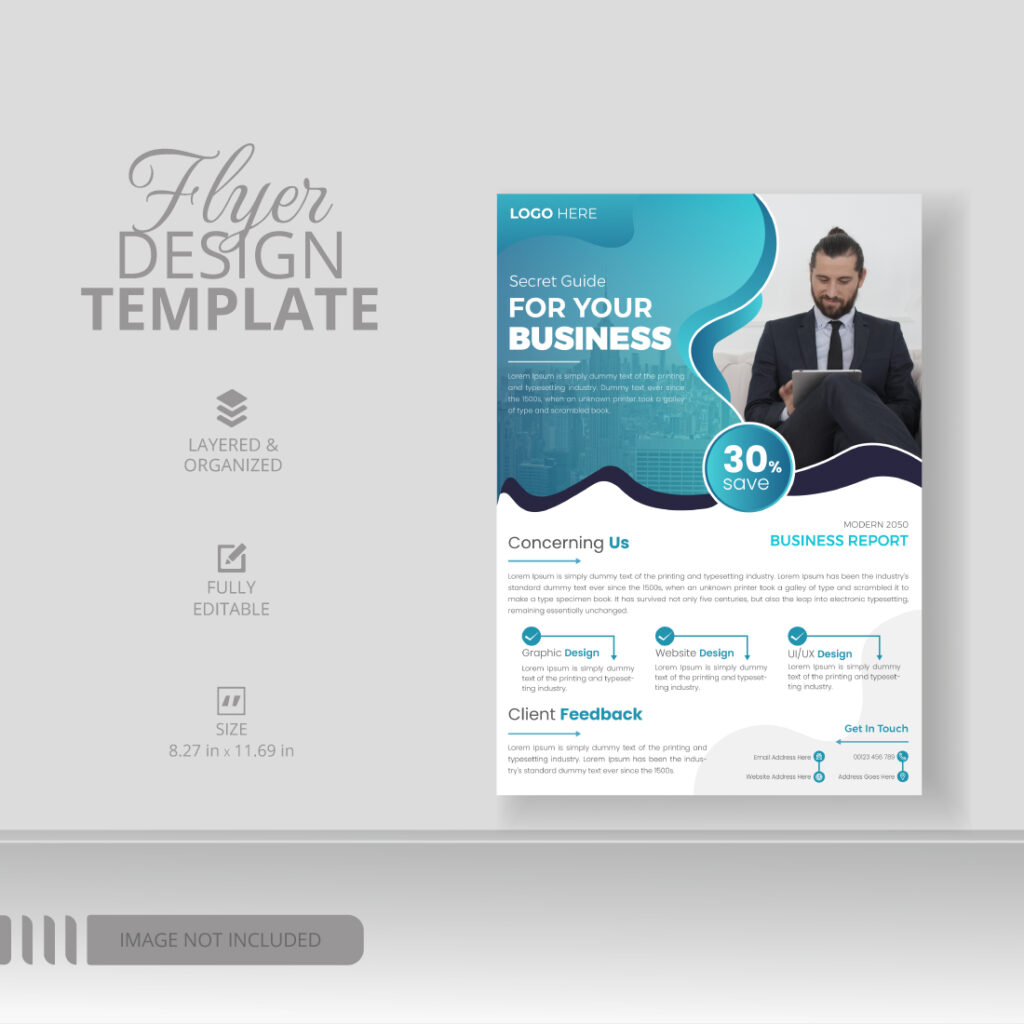 Corporate Flyer With 4 Different Colour Template - MasterBundles