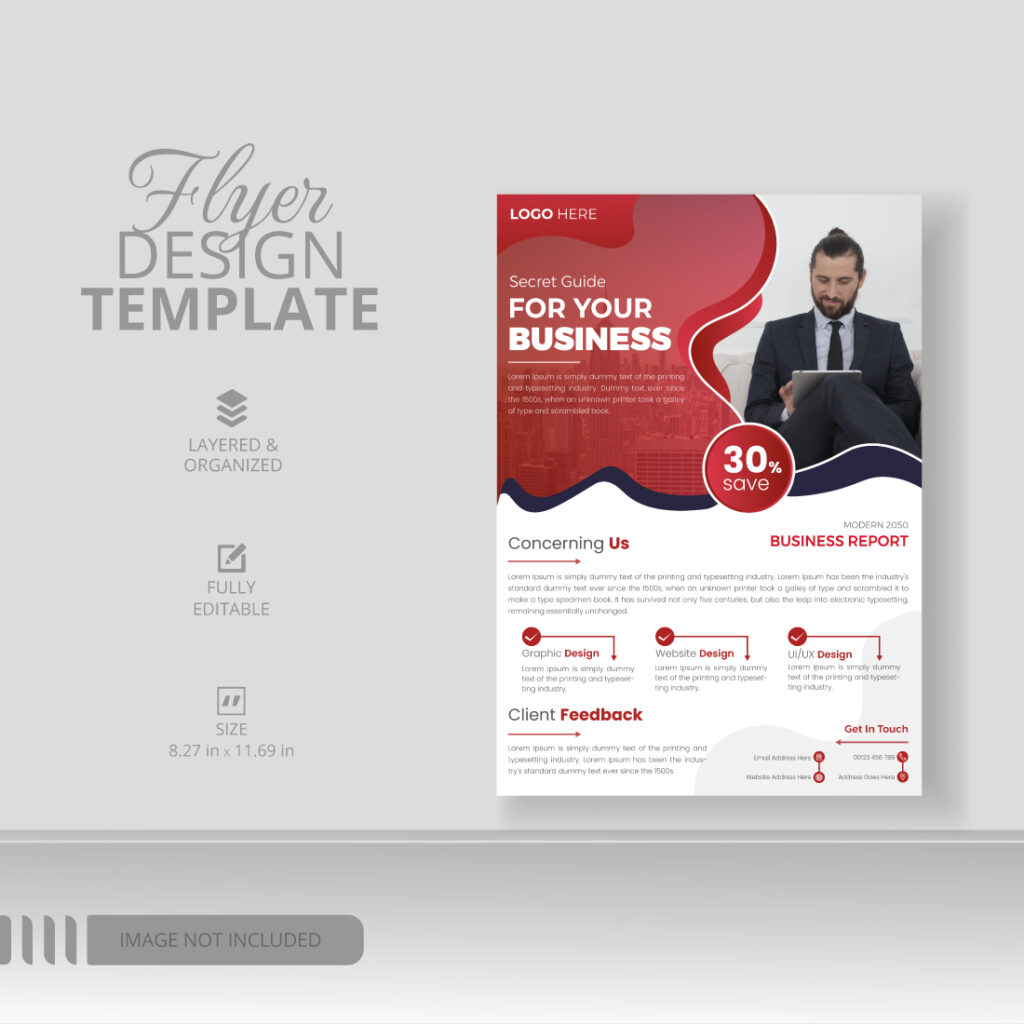 Corporate Flyer With 4 Different Colour Template - MasterBundles