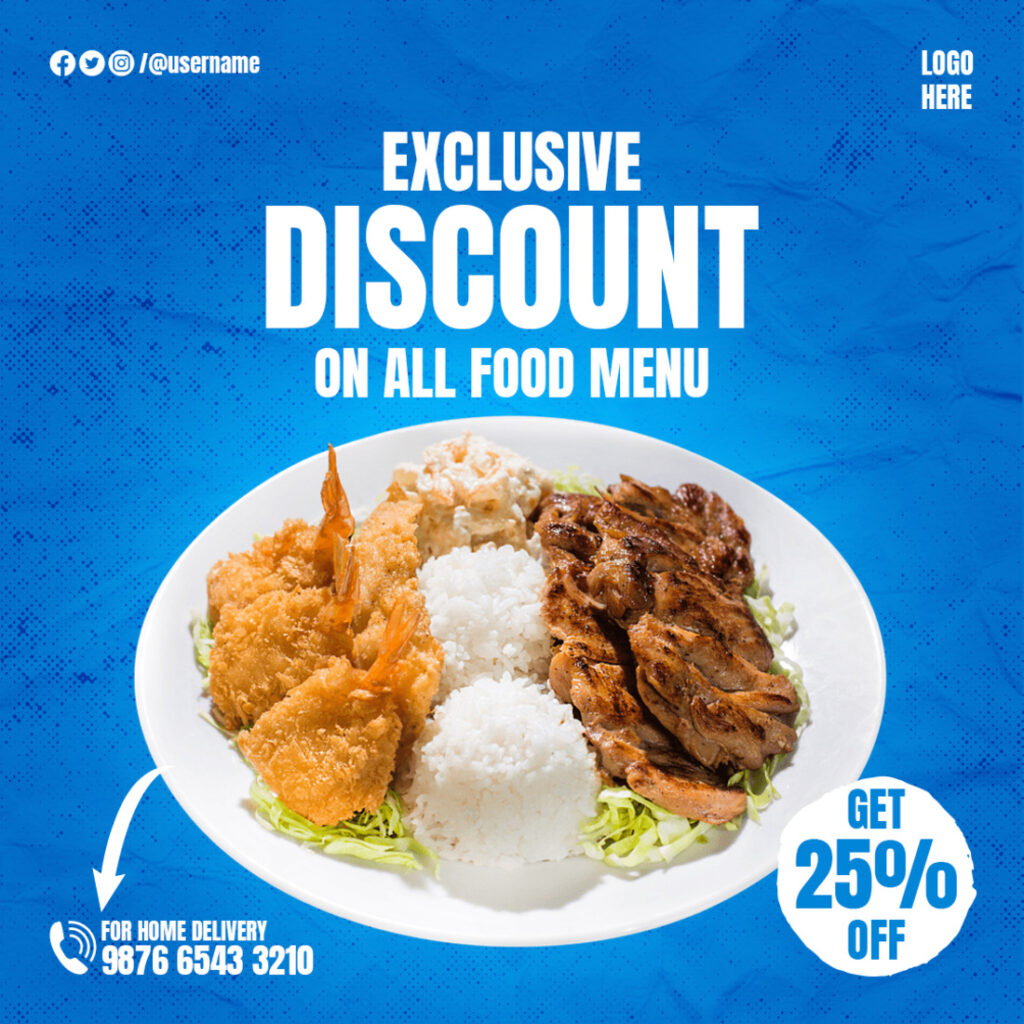 4 Food Menu Restaurant Discount Social Media Banner Templates ...