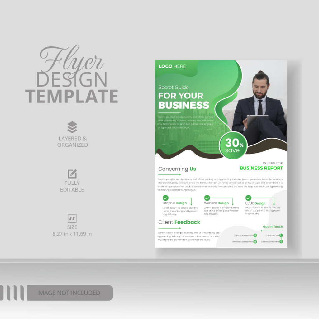 Corporate Flyer With 4 Different Colour Template - MasterBundles
