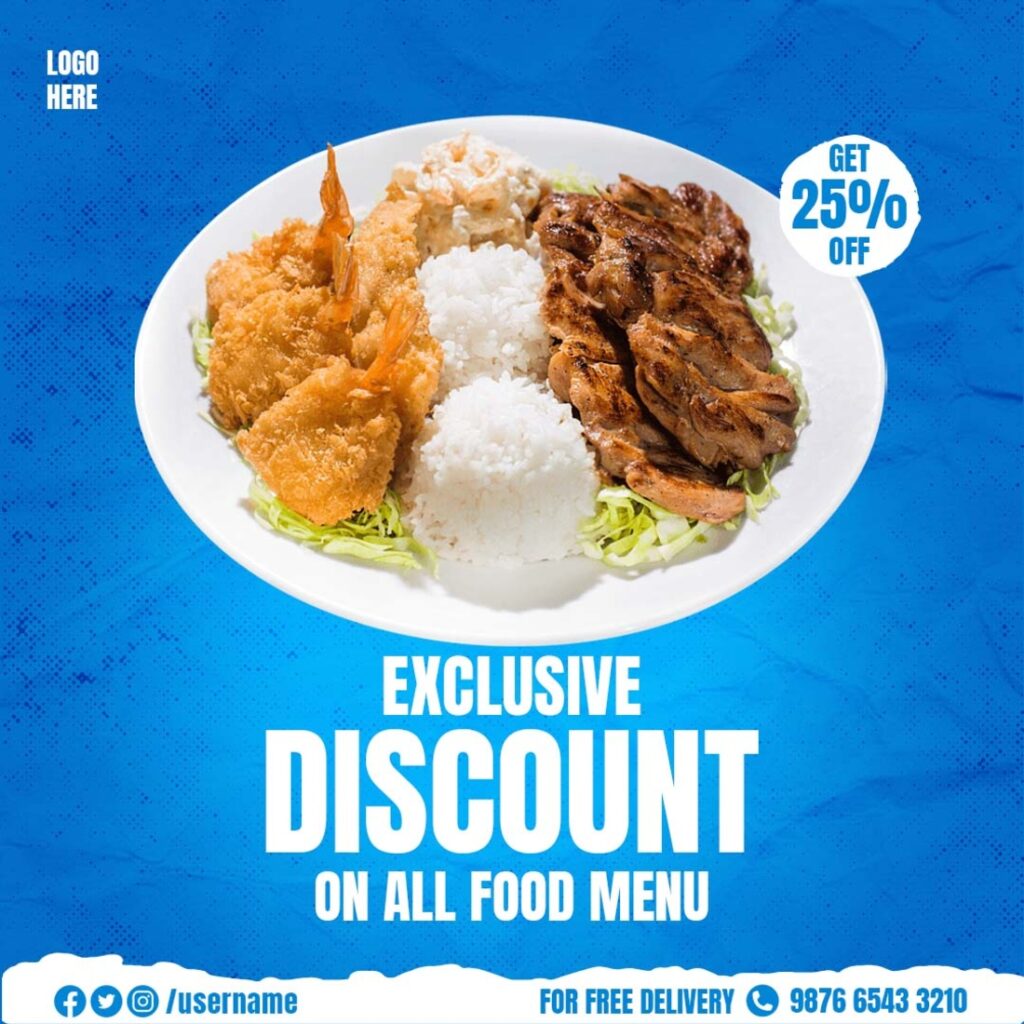 4 Food Menu Restaurant Discount Social Media Banner Templates ...