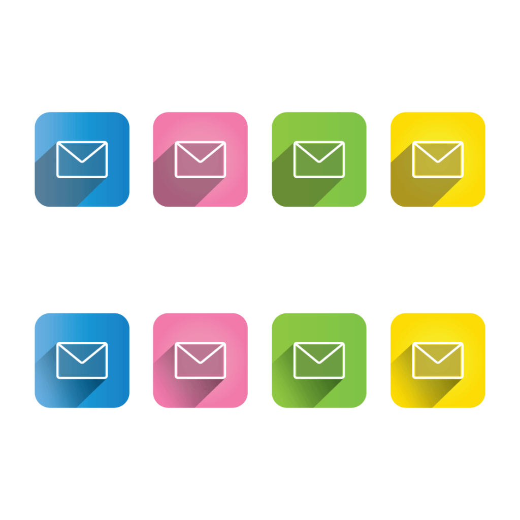 Colorful square SVG contact icons