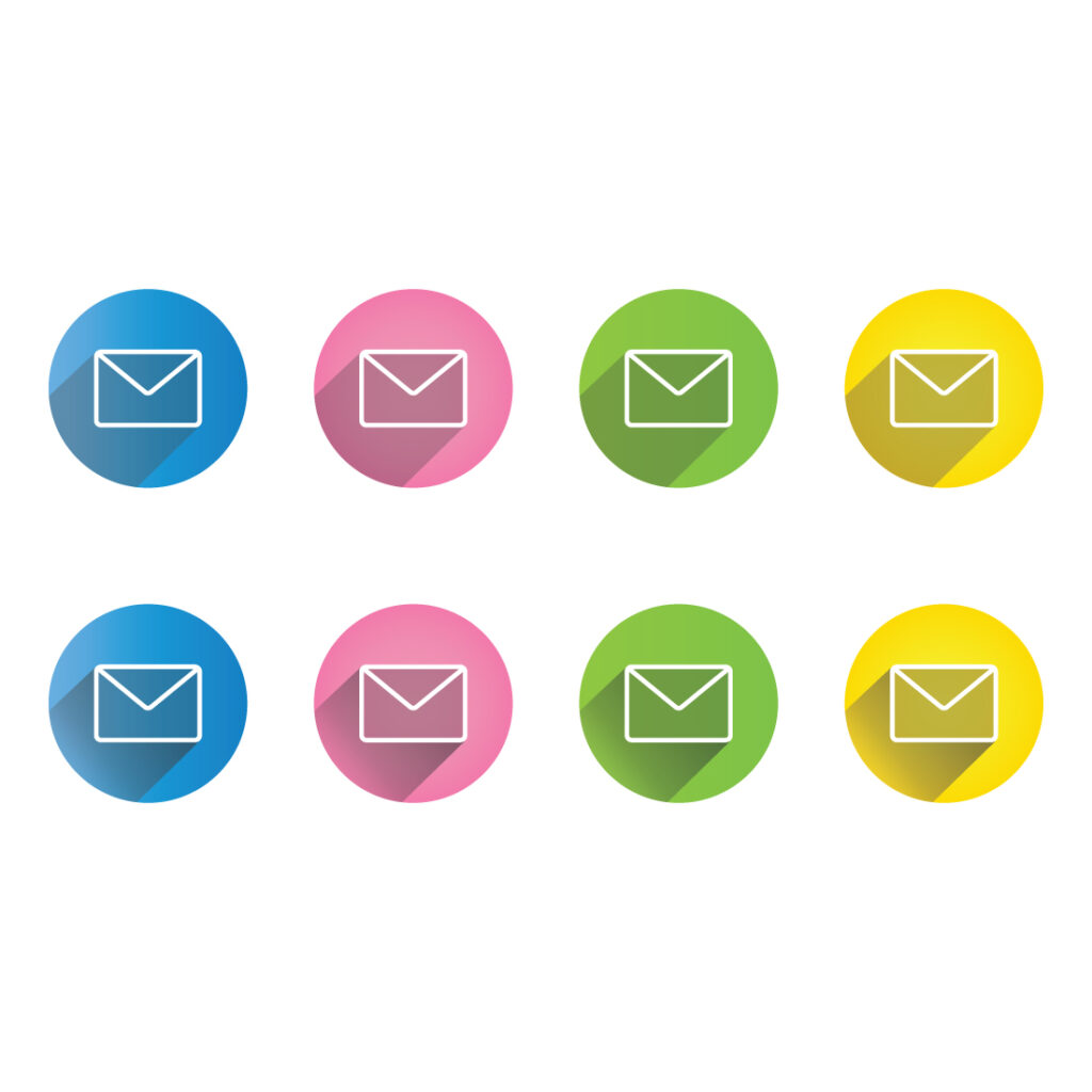 Colorful round SVG contact icons