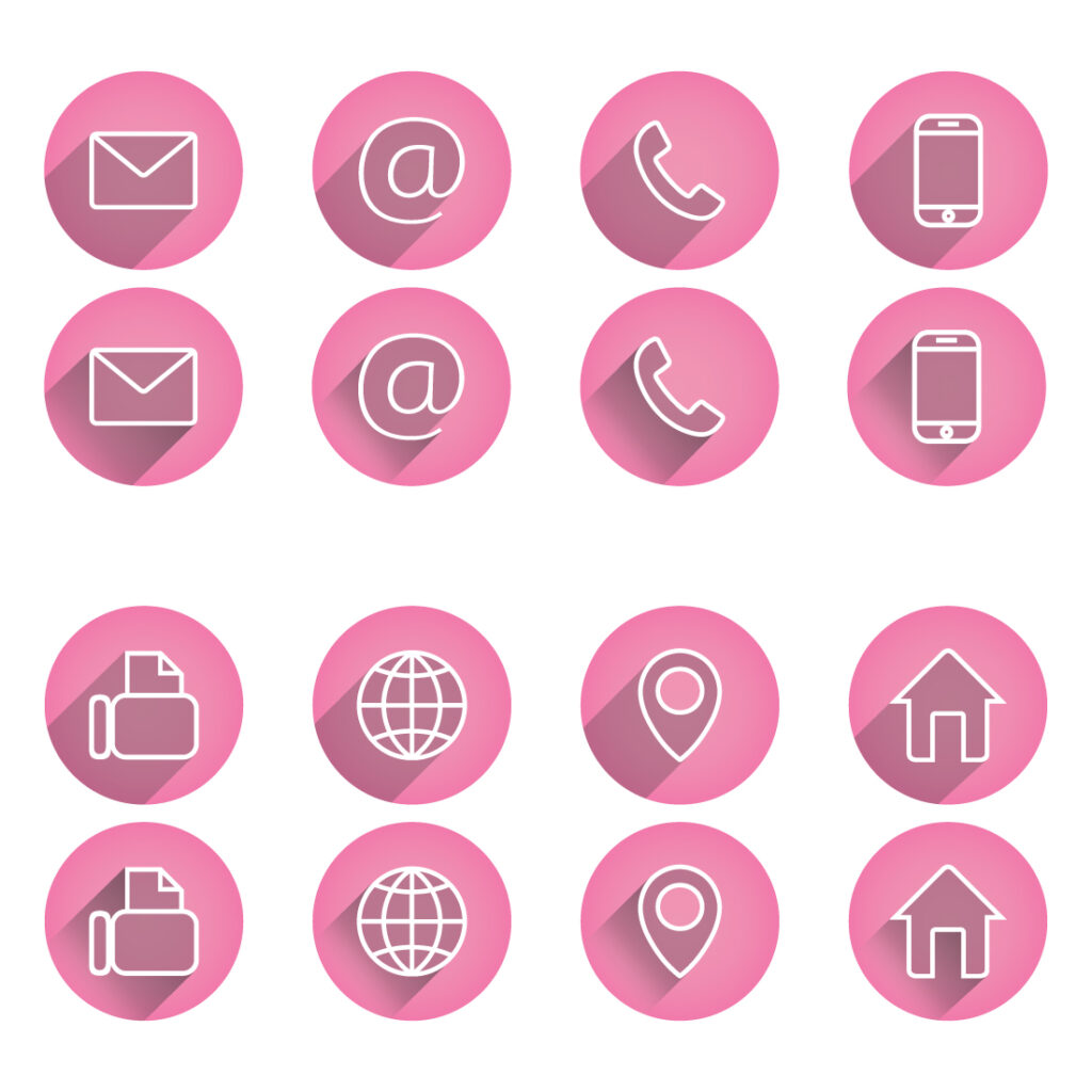 Colorful round SVG contact icons