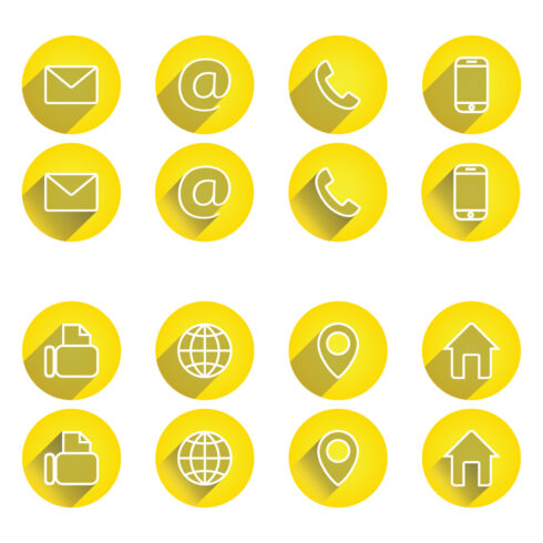 Colorful round SVG contact icons